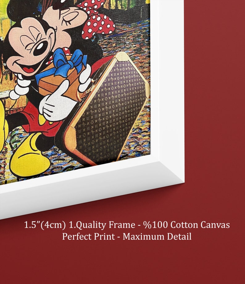 Mickey and Minnie Mouse Wall Art, Pop Art Graffiti Mickey Mouse Canvas ...