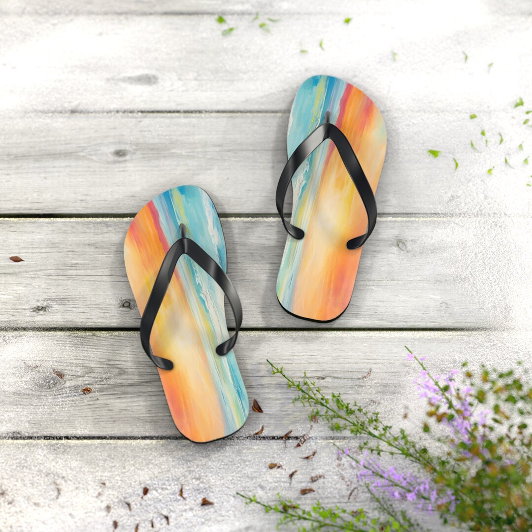 Rise and Shine Flip Flops Travel Beach Vacation Getayway - Etsy