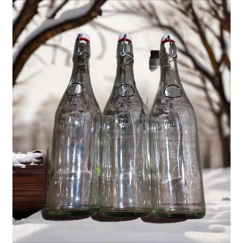 Geyer Freres Maison Fondee En 1895 Bottles With Hinged Bail & Stopper ...