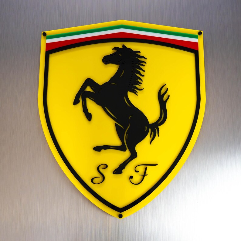 Ferrari Logo Sign | Luxury | Gift | Room Decor | Man Cave Sign | Garage ...