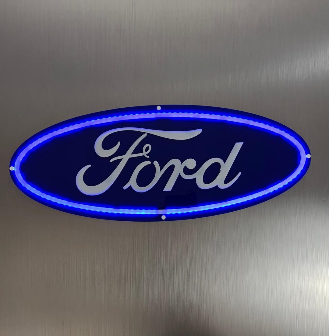 Ford Logo LED Sign | Luxury | Gift | Room Decor | Man Cave Sign ...