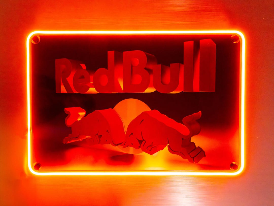 Red Bull LED Neon Sign | Luxury | Gift | Room Decor | Man Cave | Garage ...