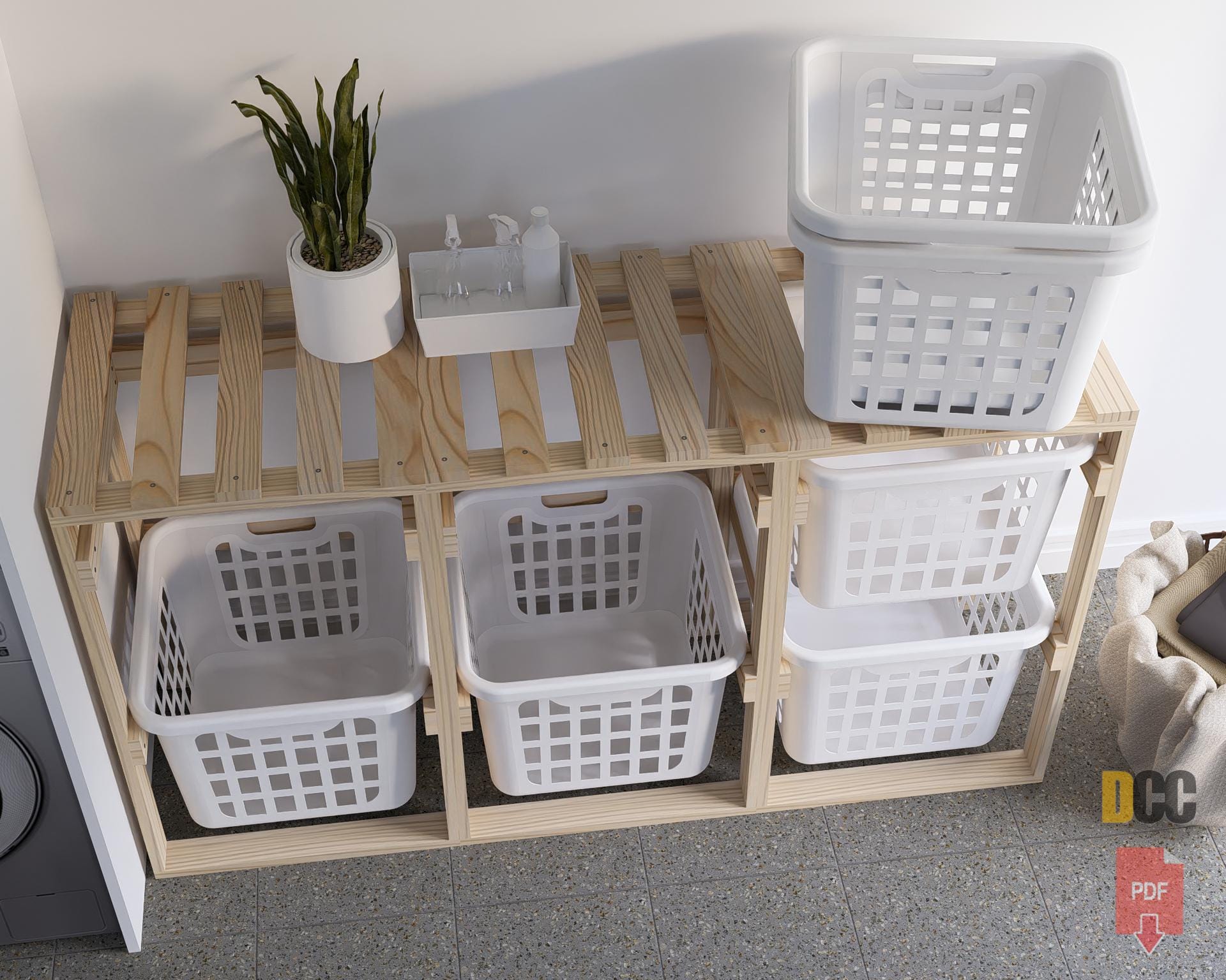 Laundry Basket Rack | Digital Download Laundry Organizer Sideways ...