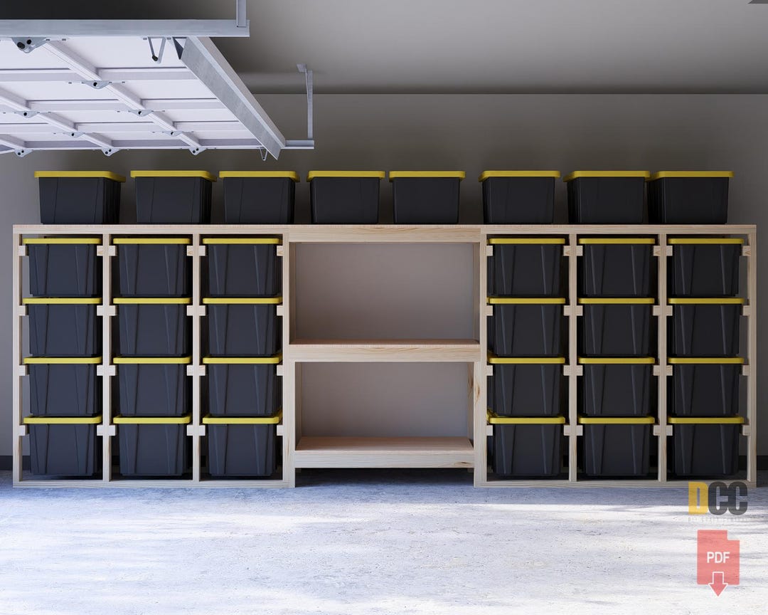 Tote Storage Rack With Shelf Digital Download Only | 27 Gallon Storage ...