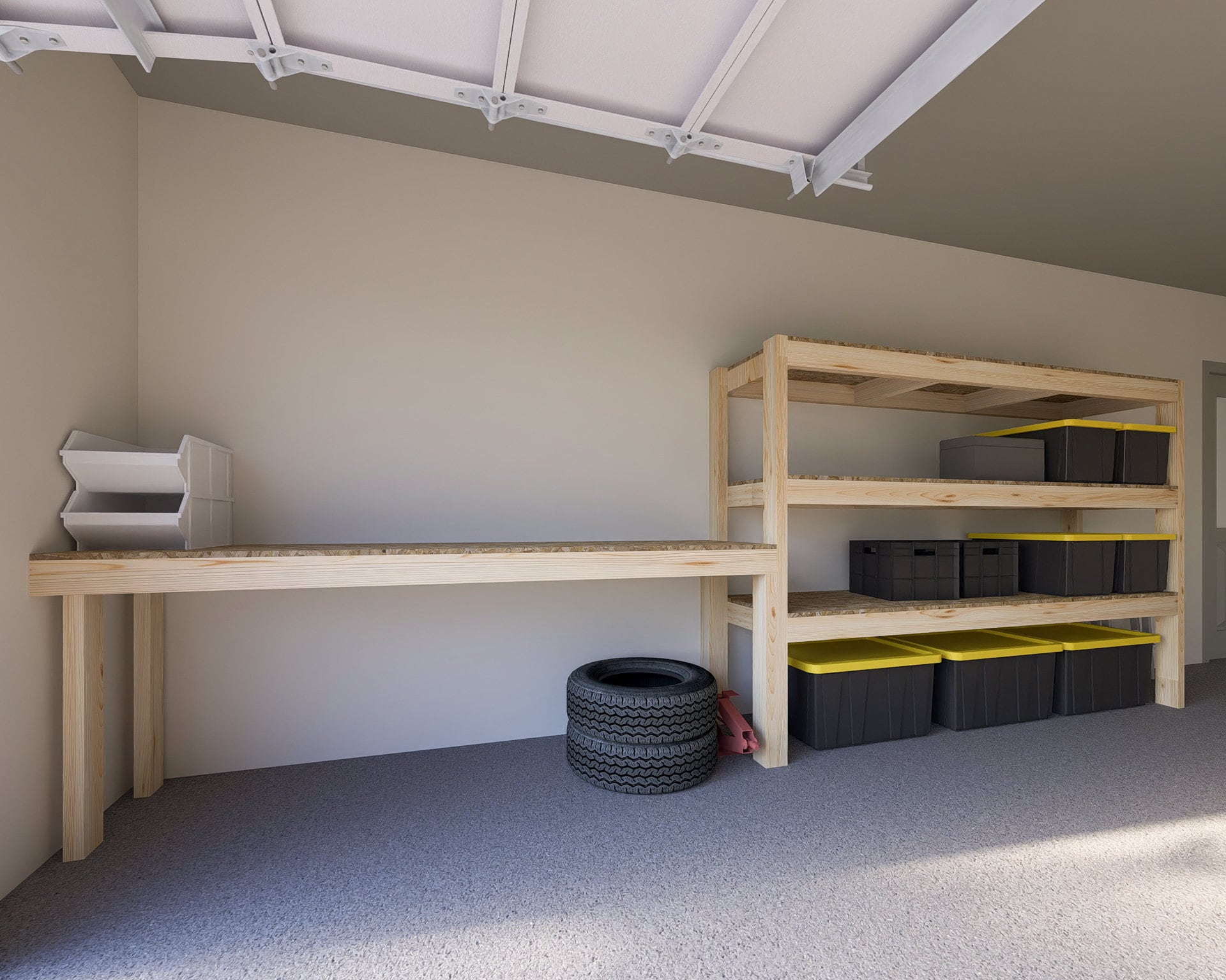 Garage Shelves With Work Bench Diy Garage Shelves Diy Garage Shelf Diy ...