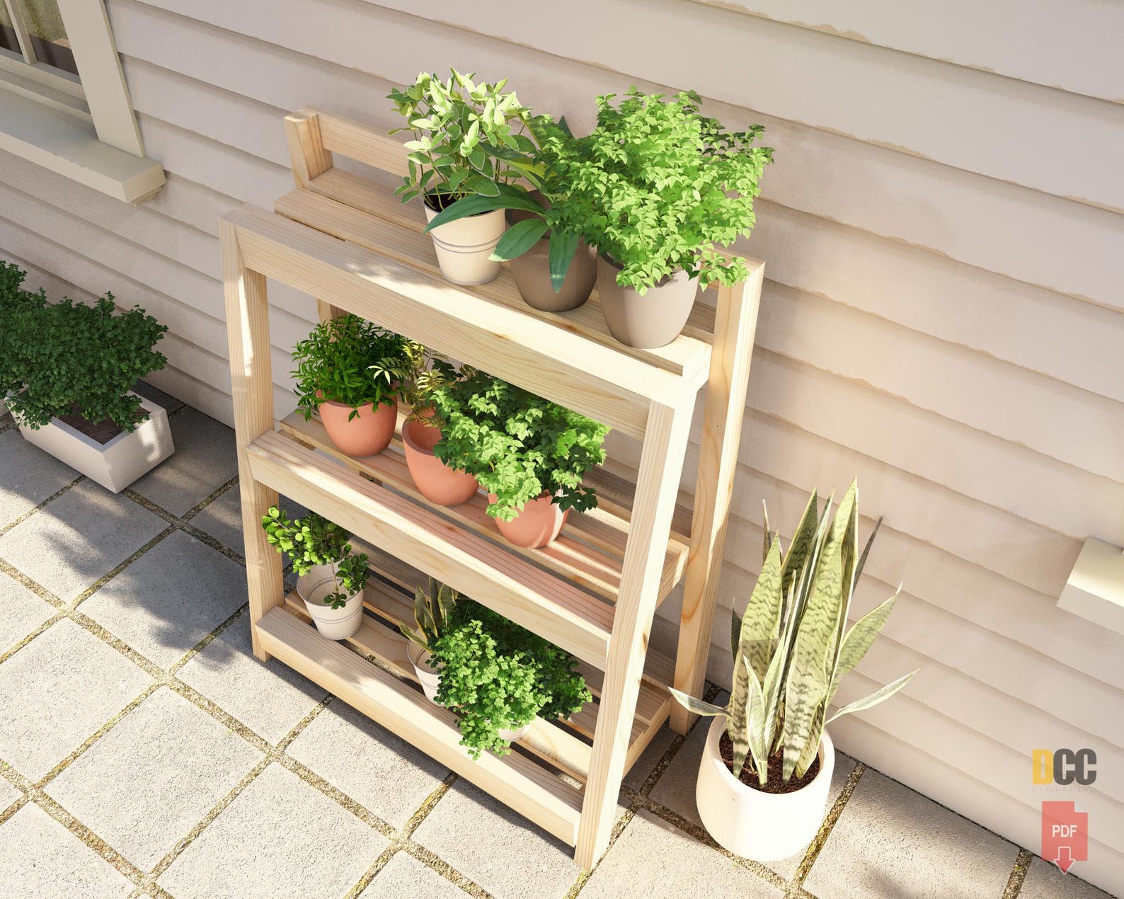 Planter Stand DIY Plan | Planter Plans Garden Stand DIY Plant Shelf ...