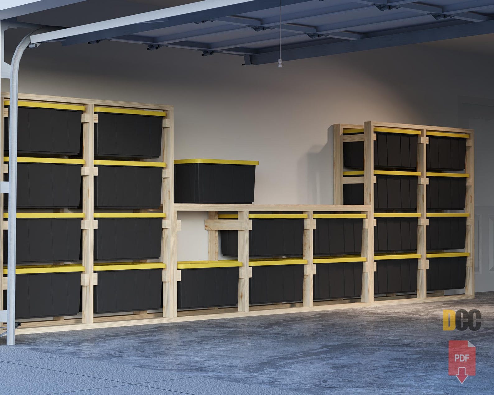 Bin Storage Digital Download Sideways Tote Rack Storage 27 Gallon Diy ...