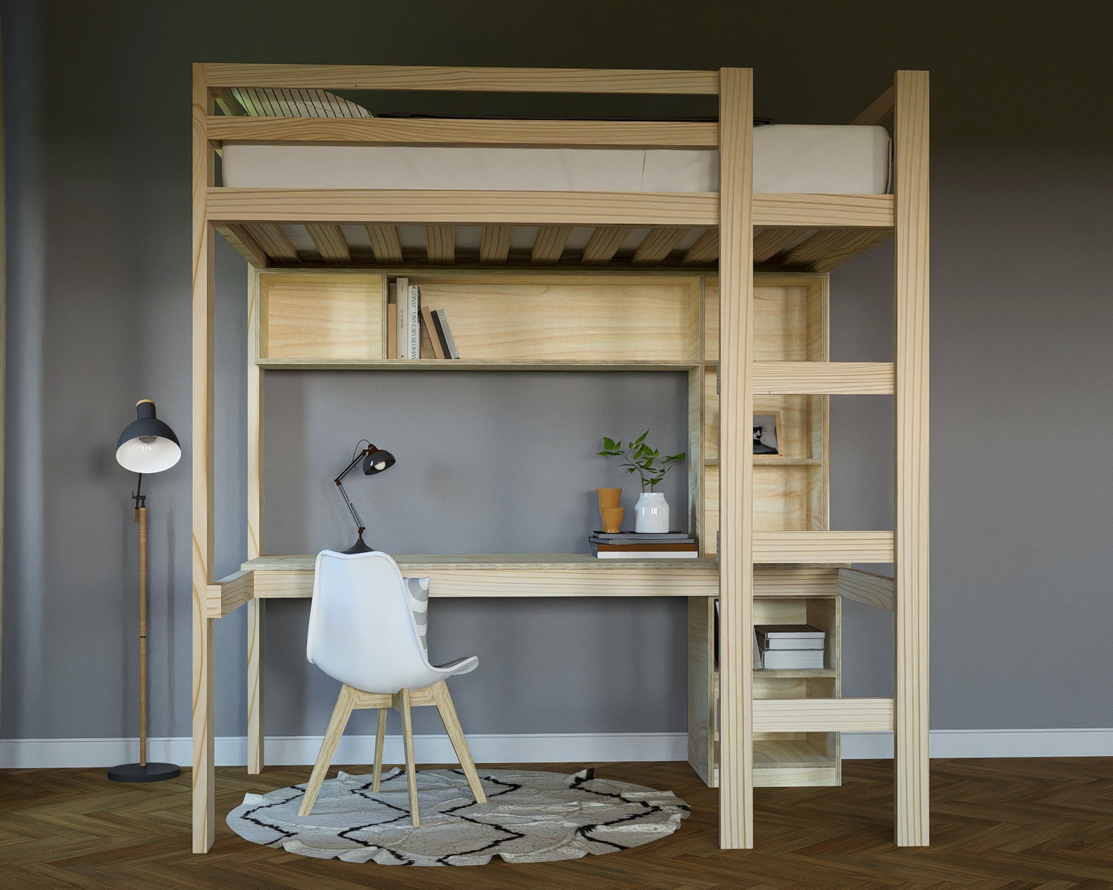 Loft Bed Full Size PDF Plans Diy Loft Bed Diy Pdf Plans Diy Bunk Bed ...