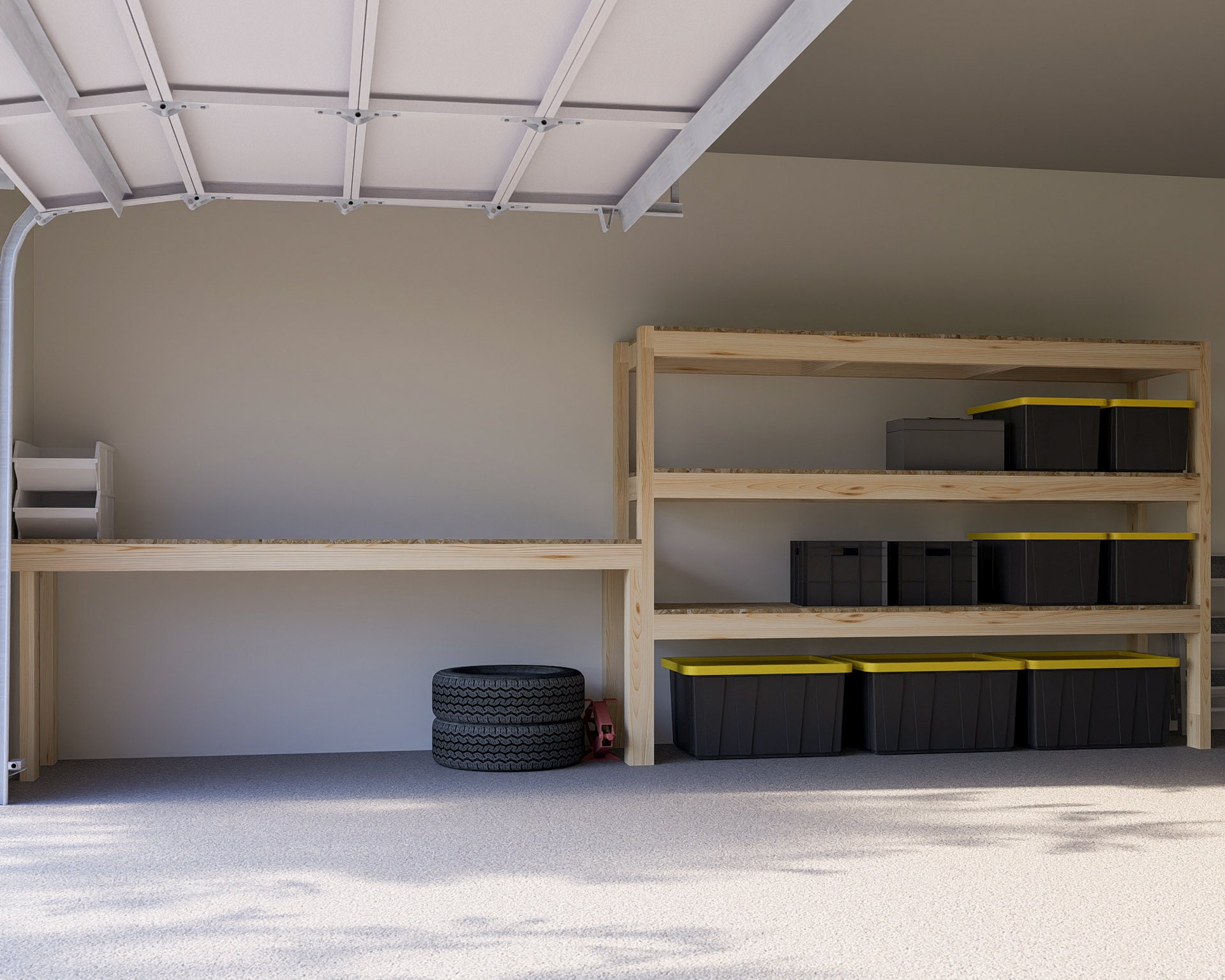 Garage Shelves With Work Bench Diy Garage Shelves Diy Garage Shelf Diy ...