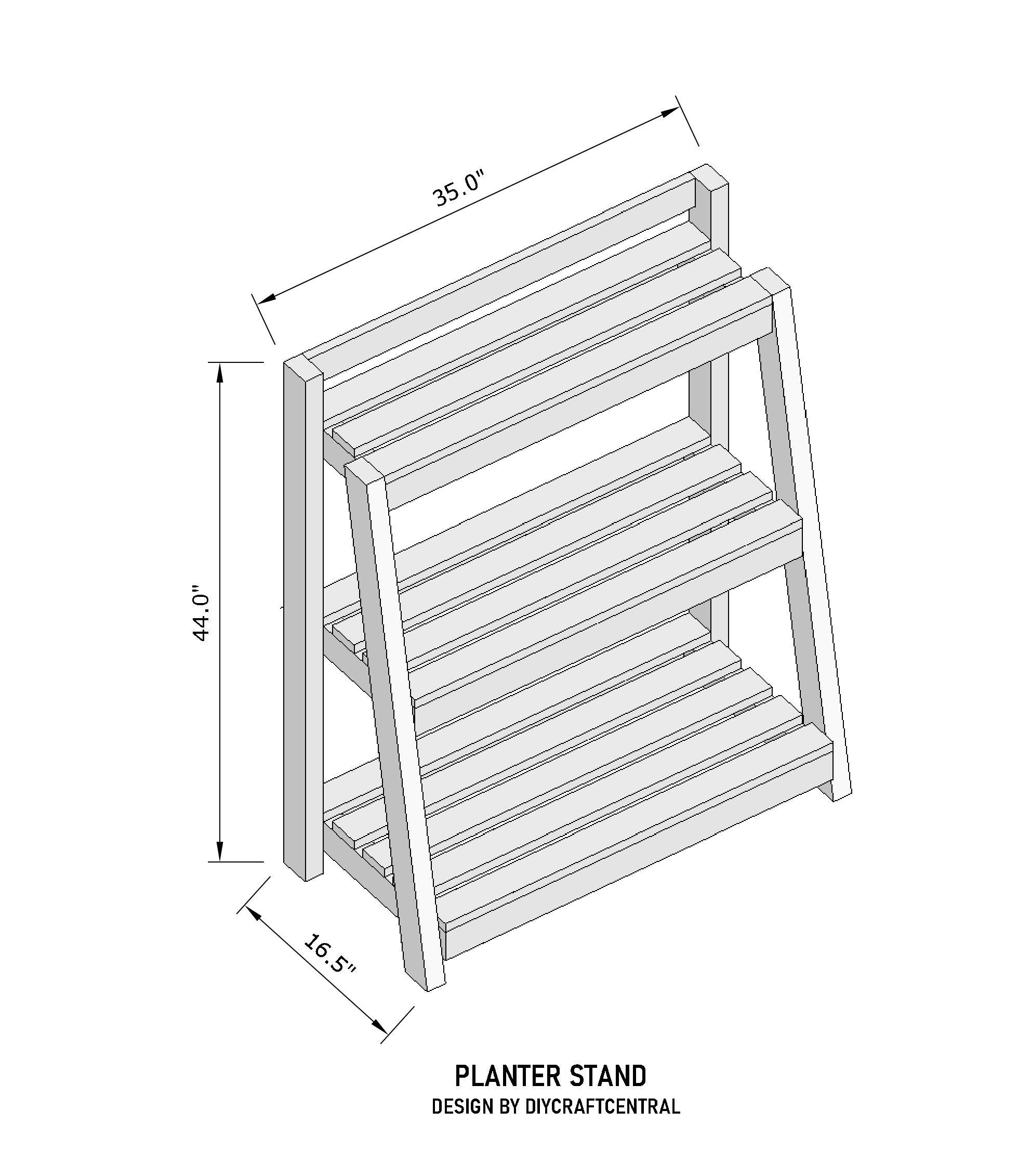 Planter Stand DIY Plan | Planter Plans Garden Stand DIY Plant Shelf ...