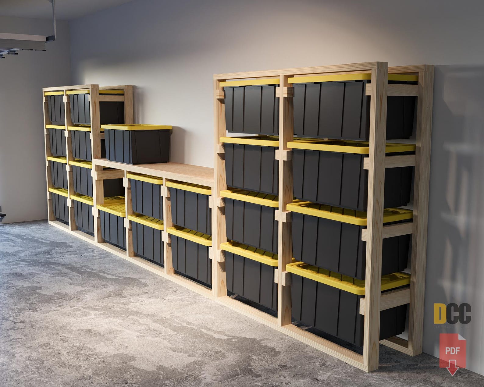 Bin Storage Digital Download | Sideways Tote Rack Storage 27 Gallon Diy ...