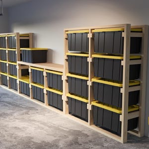 Bin Storage Digital Download | Sideways Tote Rack Storage 27 Gallon Diy ...