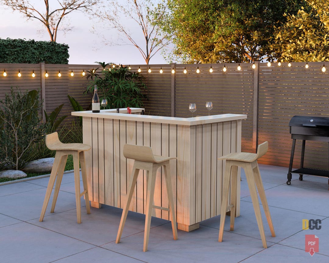 Wooden Outdoor Bar PDF File Plans | Outdoor DIY Bar Plan PDF Bar Plans Outdoor Minibar Diy ...