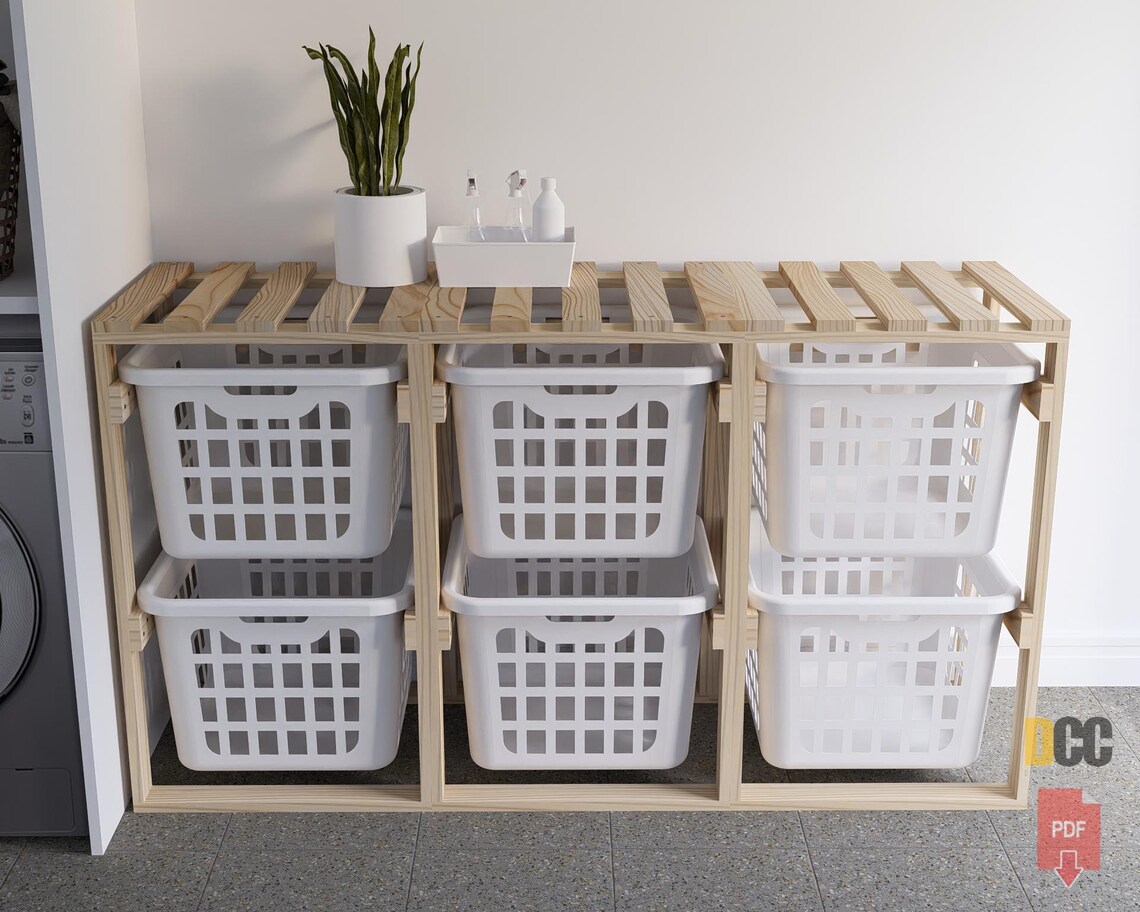 Laundry Basket Rack | Digital Download Laundry Organizer Sideways ...