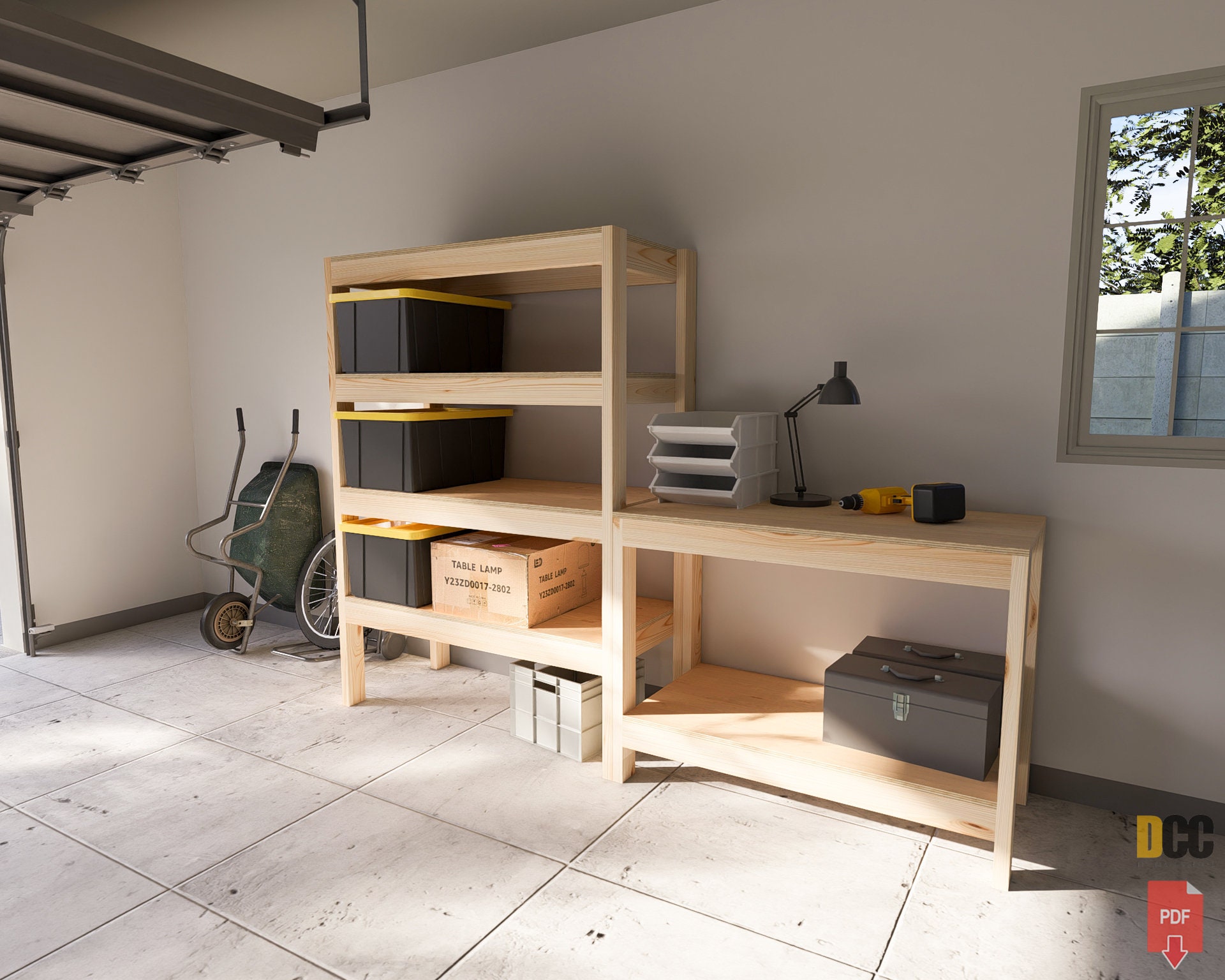Garage Storage With Work Bench PDF FILE | Diy Garage Shelves Diy ...