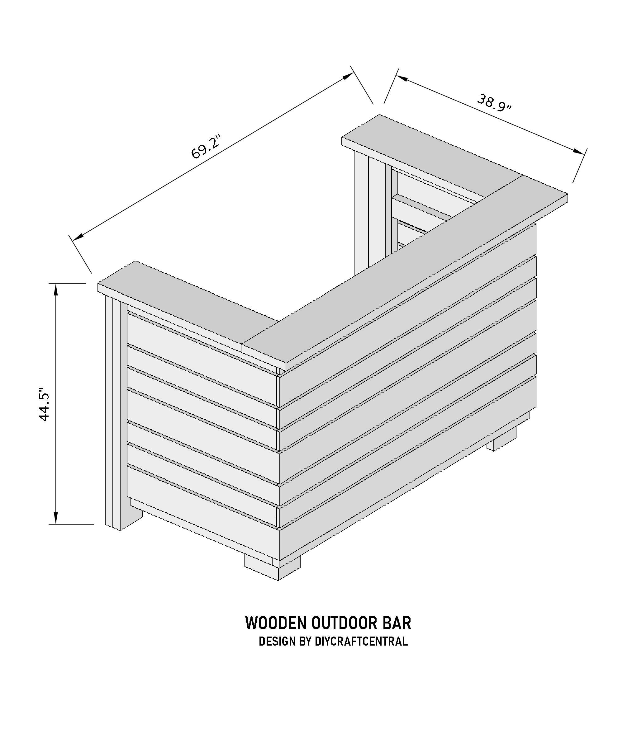 Outdoor Bar PDF File Plans | Wooden DIY Bar Plan PDF Bar Plans Outdoor ...