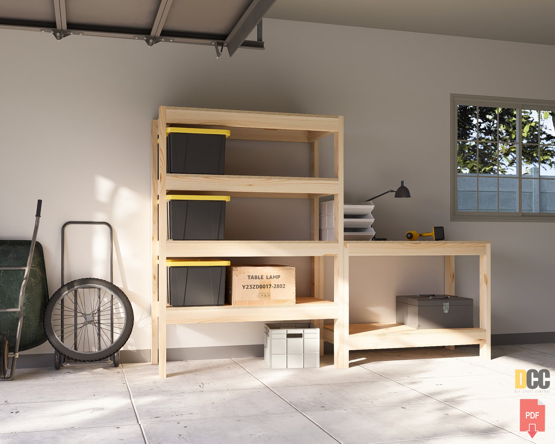Garage Storage With Work Bench PDF FILE | Diy Garage Shelves Diy ...