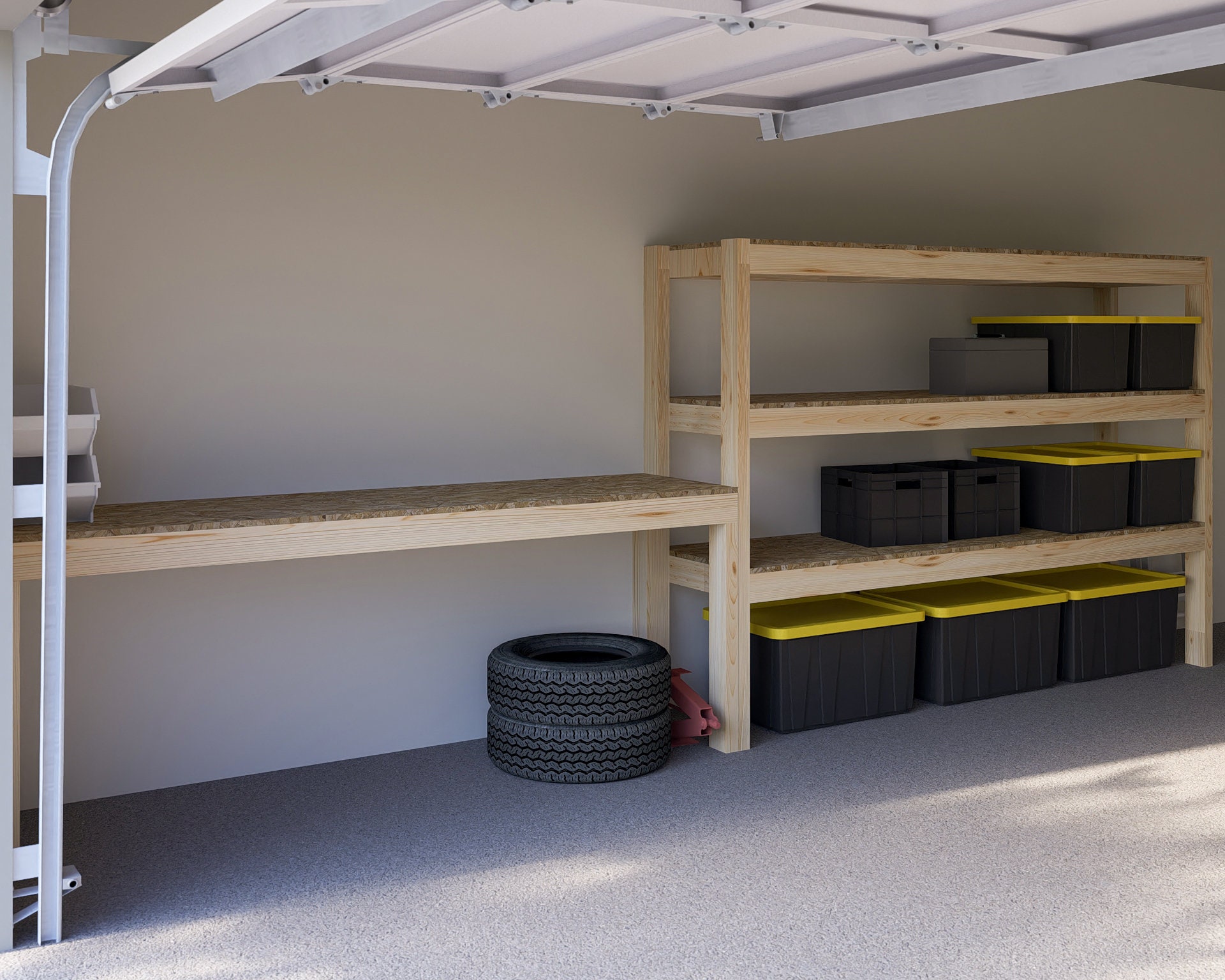 Garage Shelves With Work Bench Diy Garage Shelves Diy Garage Shelf Diy ...