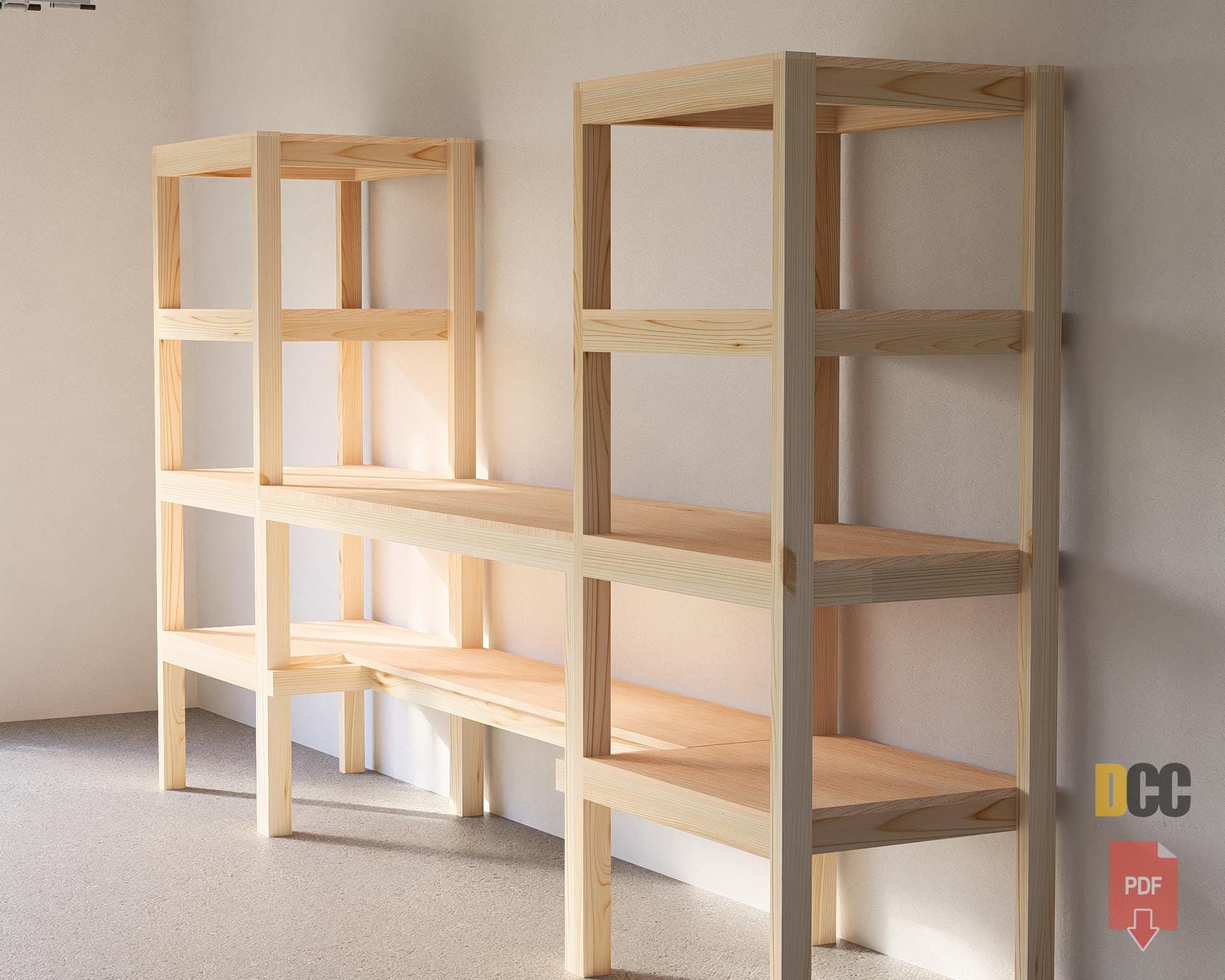 4 Tier Garage Shelf With Workbench | DIY Garage Storage Garage Shelves ...