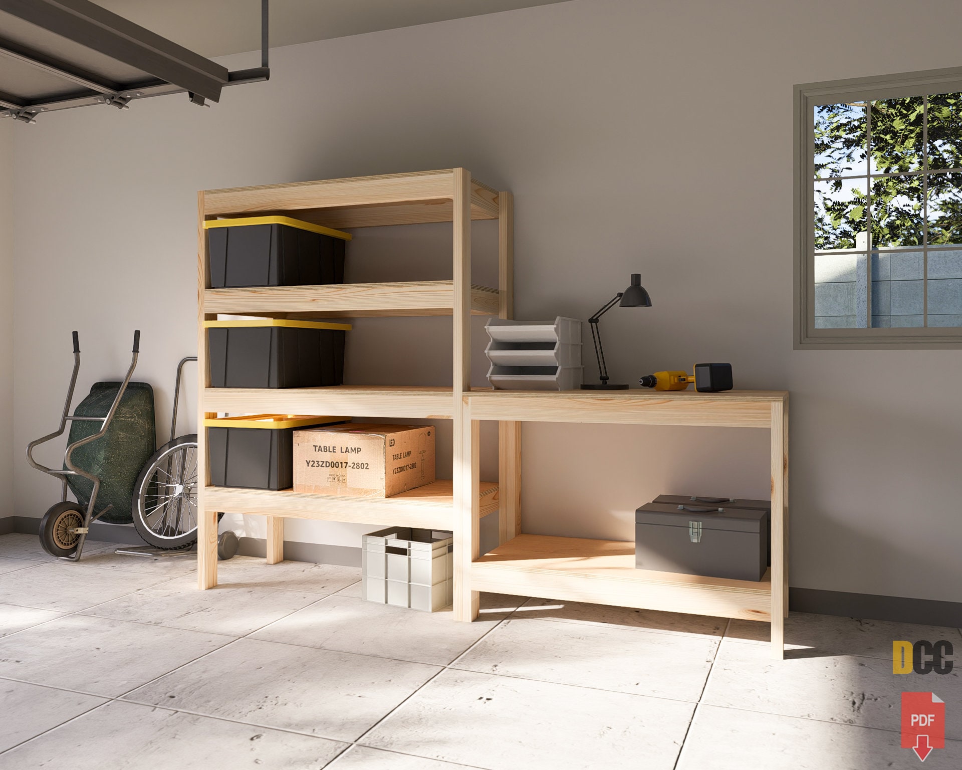 Garage Storage With Work Bench PDF FILE | Diy Garage Shelves Diy ...