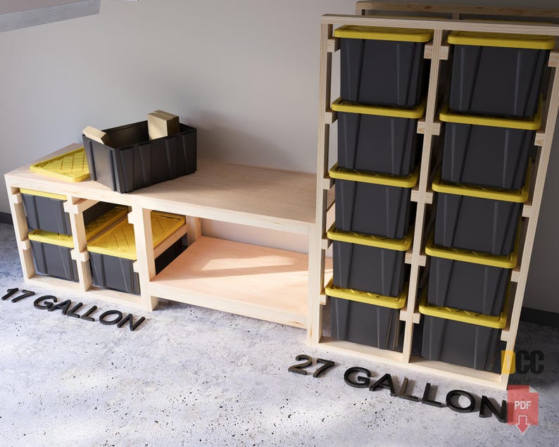Workbench With Tote Storage 17 & 27 Gallon | Digital Download Bin ...