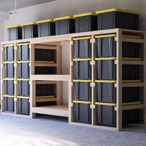 Tote Storage Rack With Shelf Digital Download | 27 Gallon Storage Plan ...