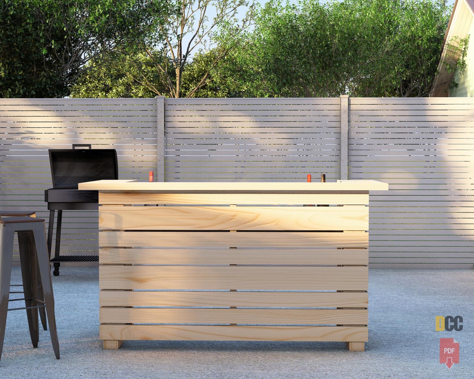 Wooden Outdoor Bar PDF Download Plans | DIY Bar Plan PDF Bar Plans ...