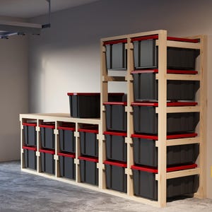 Workbench With Tote Storage 17 Gallon | Digital Download Bin Garage ...