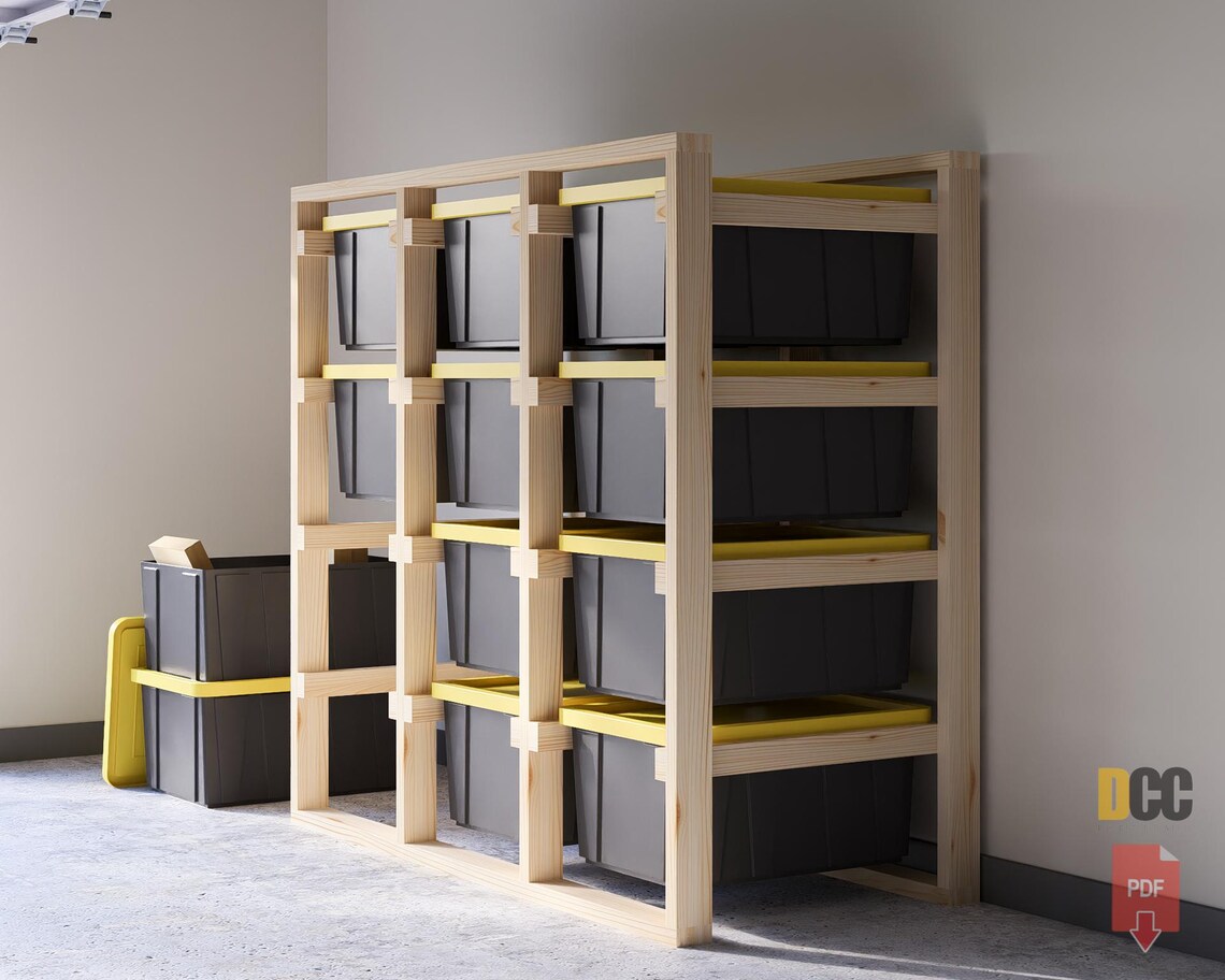 DIY Garage Storage Rack Plans, Tote Organizer, PDF Download - Etsy