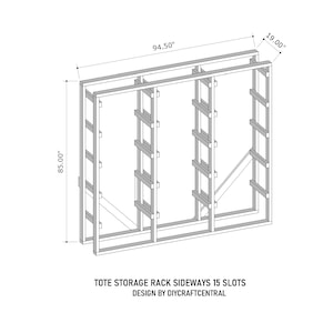 Bin Storage Rack Digital Download | Sideways Tote Storage 27 Gallon Diy ...