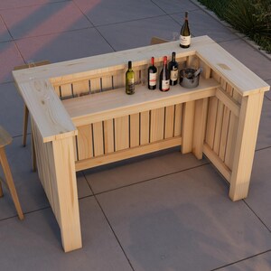 Wooden Outdoor Bar PDF File Plans | Outdoor DIY Bar Plan PDF Bar Plans ...
