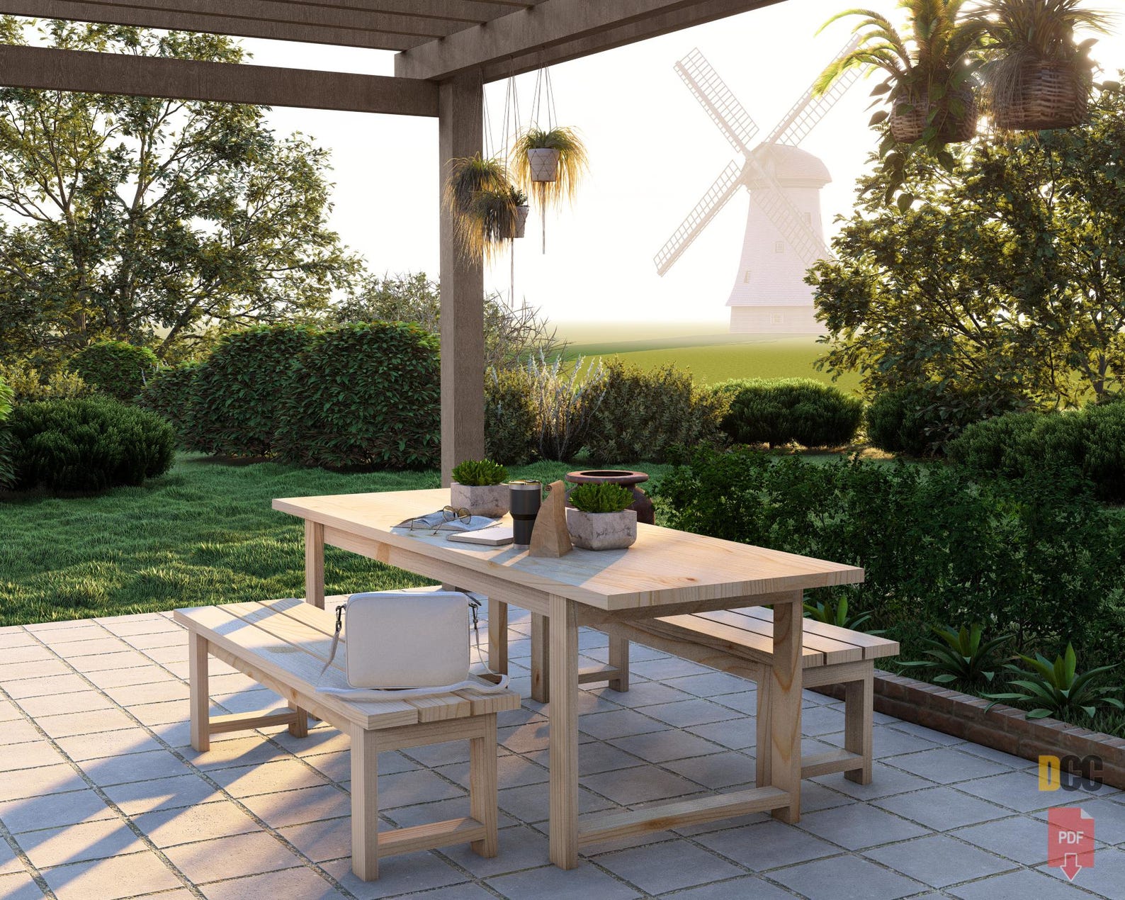 Picnic Table DIY Pdf File Download | Table and Chair Outdoor Picnic ...