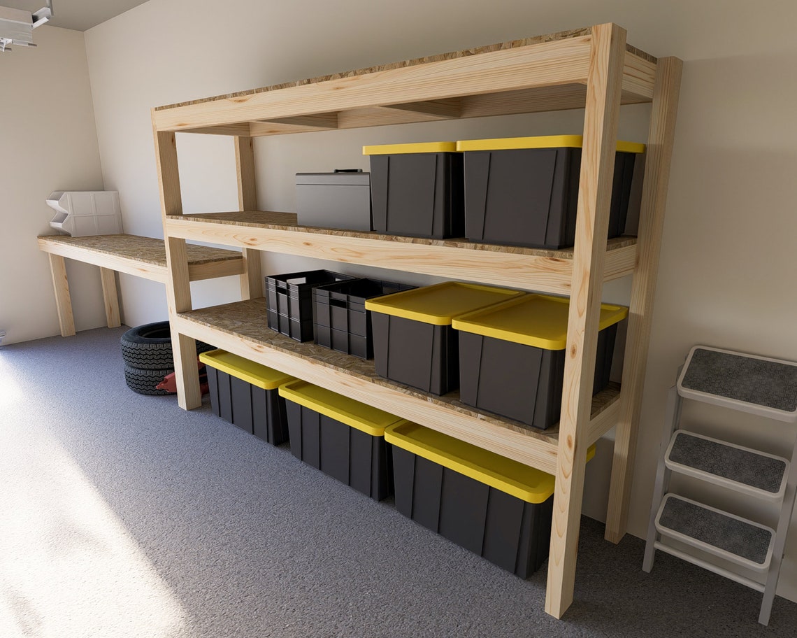 Garage Shelves With Work Bench Diy Garage Shelves Diy Garage Shelf Diy ...