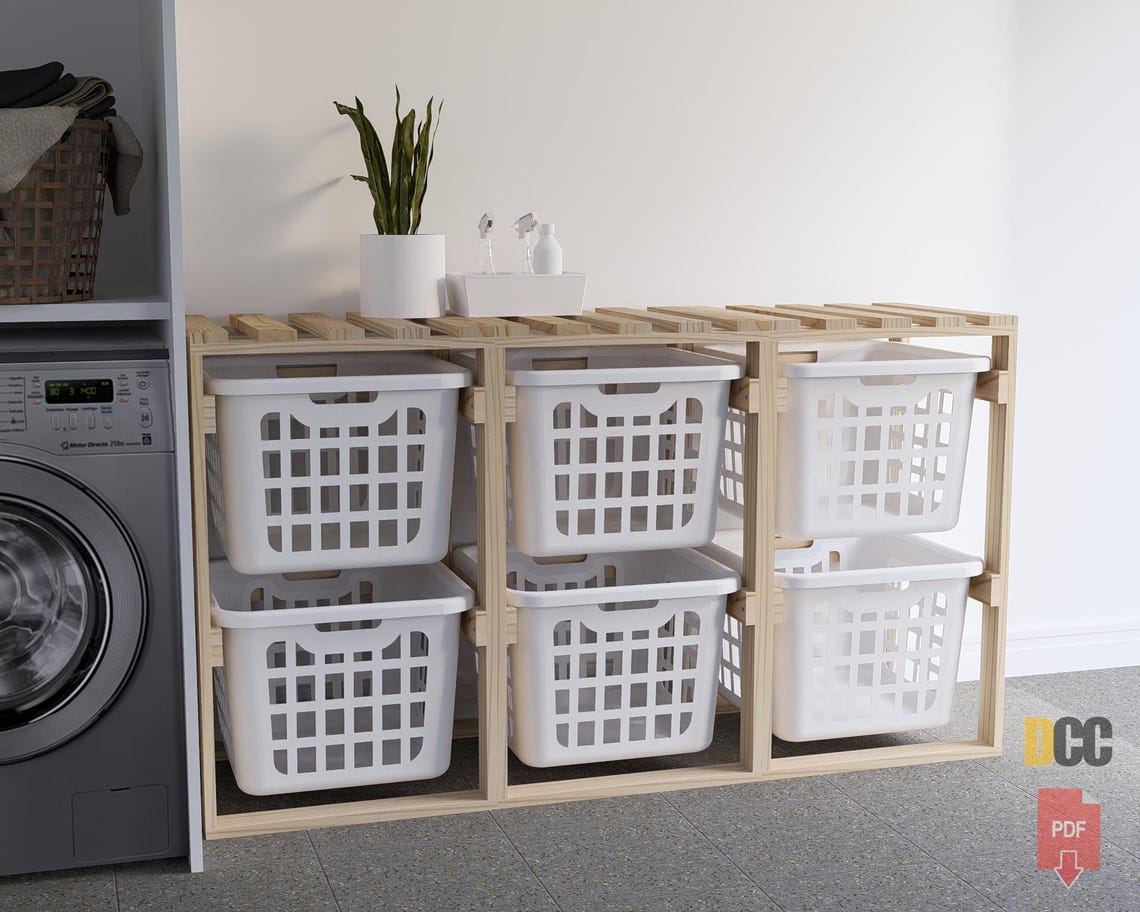 Laundry Basket Rack | Digital Download Laundry Organizer Sideways ...