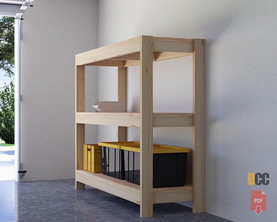 Garage Shelves Pdf Guide | Pdf 3 Tier DIY Garage Shelves DIY Garage ...