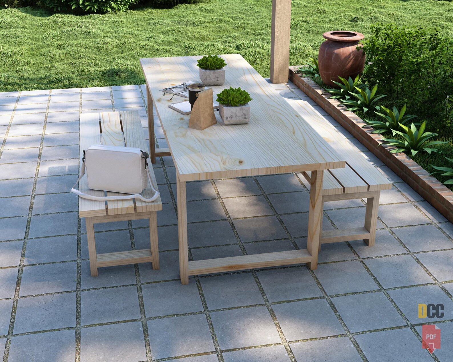 Picnic Table DIY Pdf File Download | Table and Chair Outdoor Picnic ...