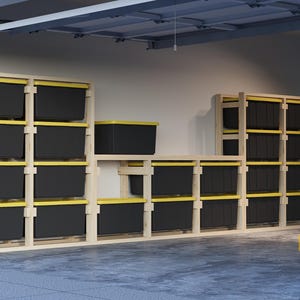 Bin Storage Digital Download | Sideways Tote Rack Storage 27 Gallon Diy ...