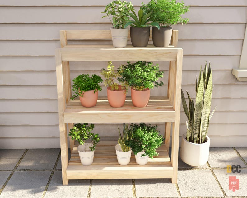 Planter Stand DIY Plan | Planter Plans Garden Stand DIY Plant Shelf ...