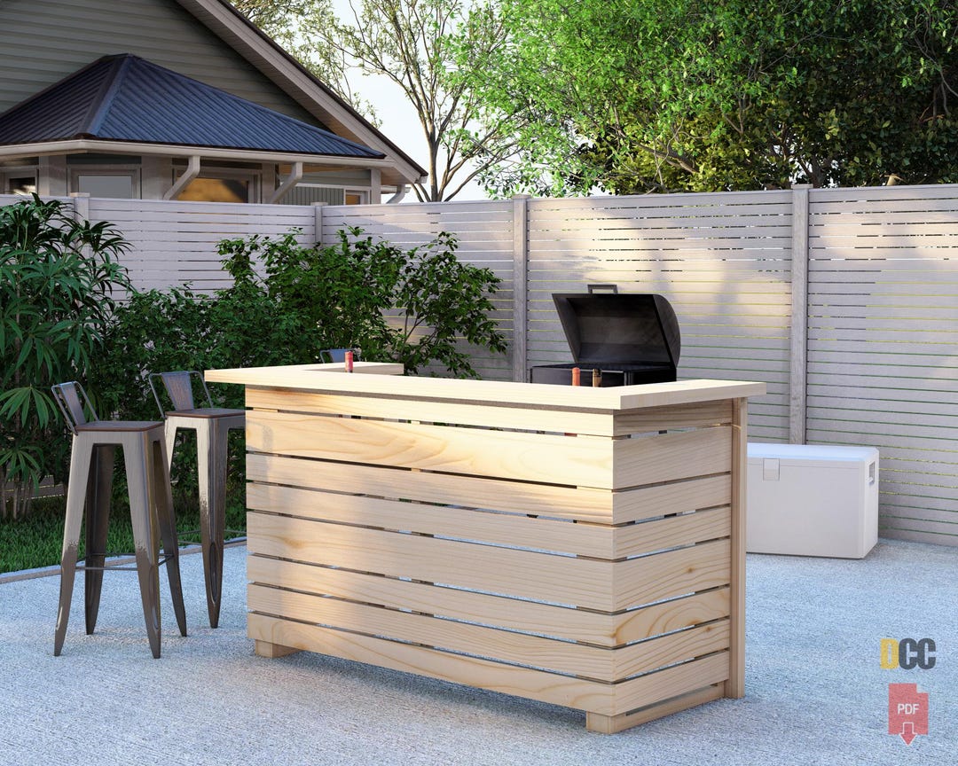 Wooden Outdoor Bar PDF Download Plans | DIY Bar Plan PDF Bar Plans Outdoor Minibar Patio Bar ...
