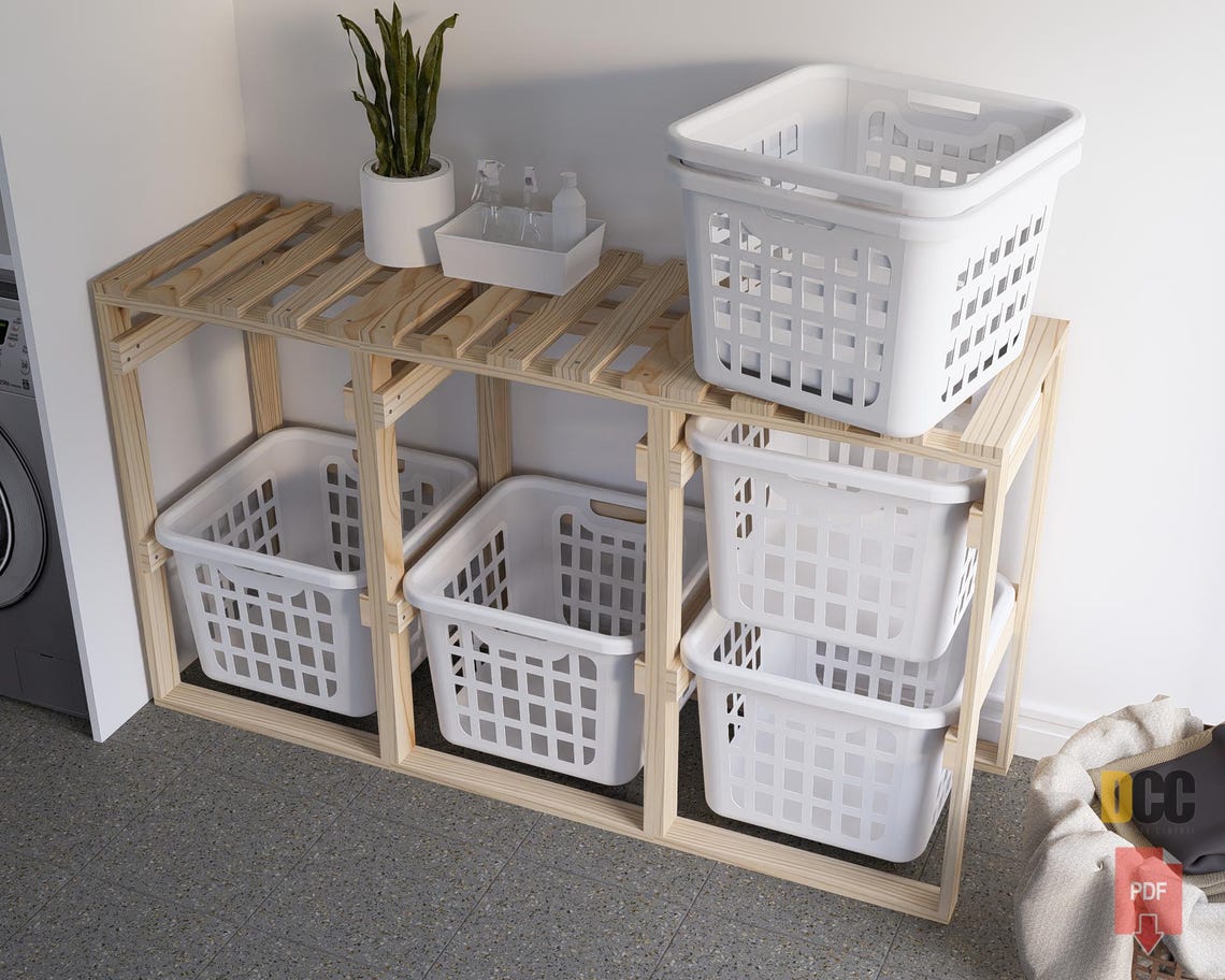 Laundry Basket Rack | Digital Download Laundry Organizer Sideways ...