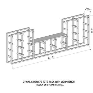 Bin Storage Digital Download | Sideways Tote Rack Storage 27 Gallon Diy ...