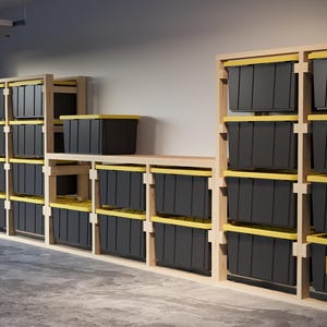 Bin Storage Digital Download | Sideways Tote Rack Storage 27 Gallon Diy ...
