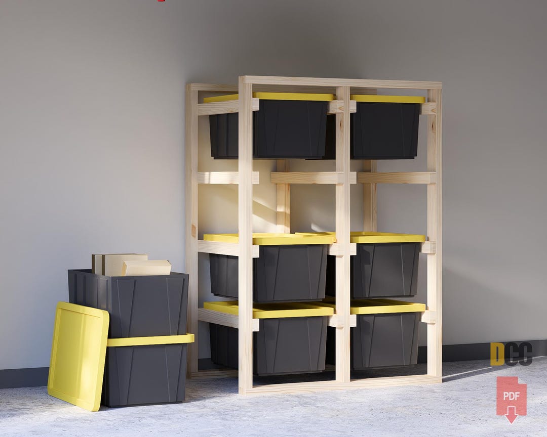 Tote Storage Rack 27 Gal Digital Download | 4x2 8 Slots Storage DIY ...
