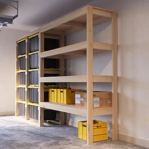 Tote Rack With 4 Tier Shelf PDF | 27 Gallon Storage Sideways DIY Garage ...