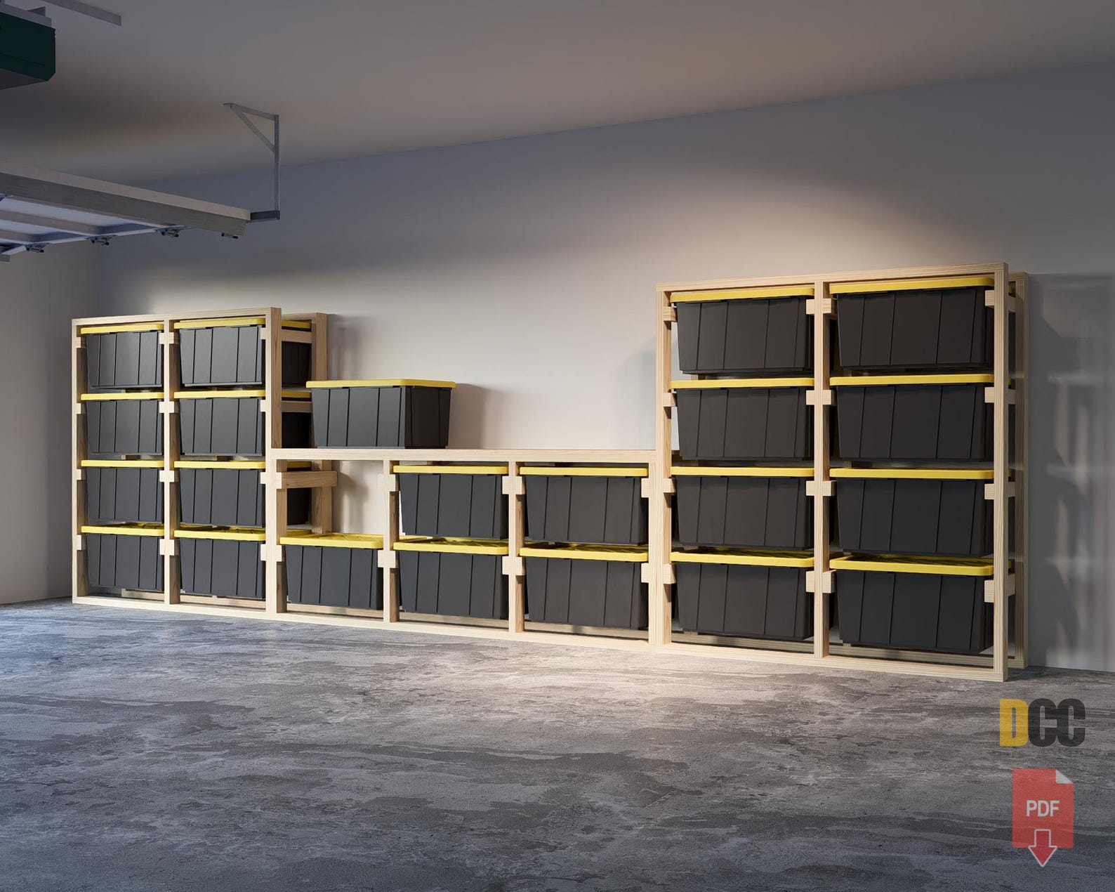 Bin Storage Digital Download Sideways Tote Rack Storage 27 Gallon Diy ...