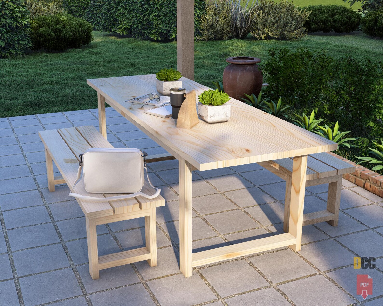 Picnic Table DIY Pdf File Download | Table and Chair Outdoor Picnic ...