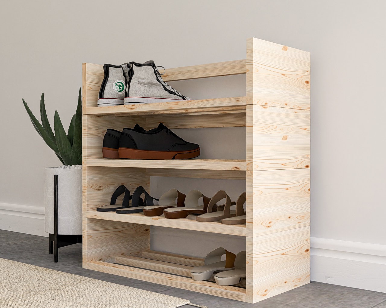 Stackable Shoe Rack Shoe Rack DIY Plans Shoe Organizer Shoe Storage ...
