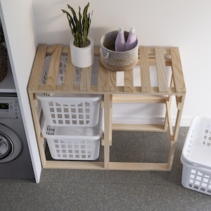 Basket Rack Plan | DIY Digital Plans Laundry Organizer Basket Storage ...