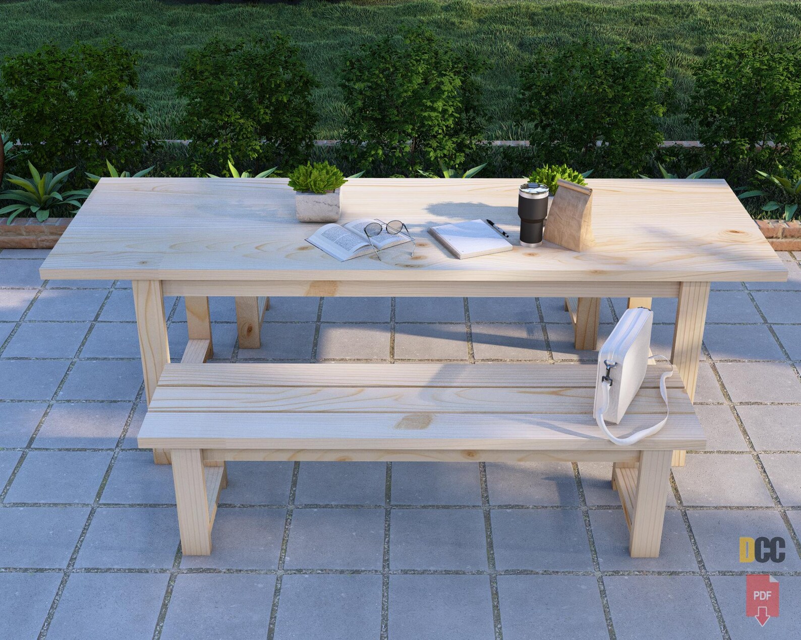 Picnic Table DIY Pdf File Download | Table and Chair Outdoor Picnic ...