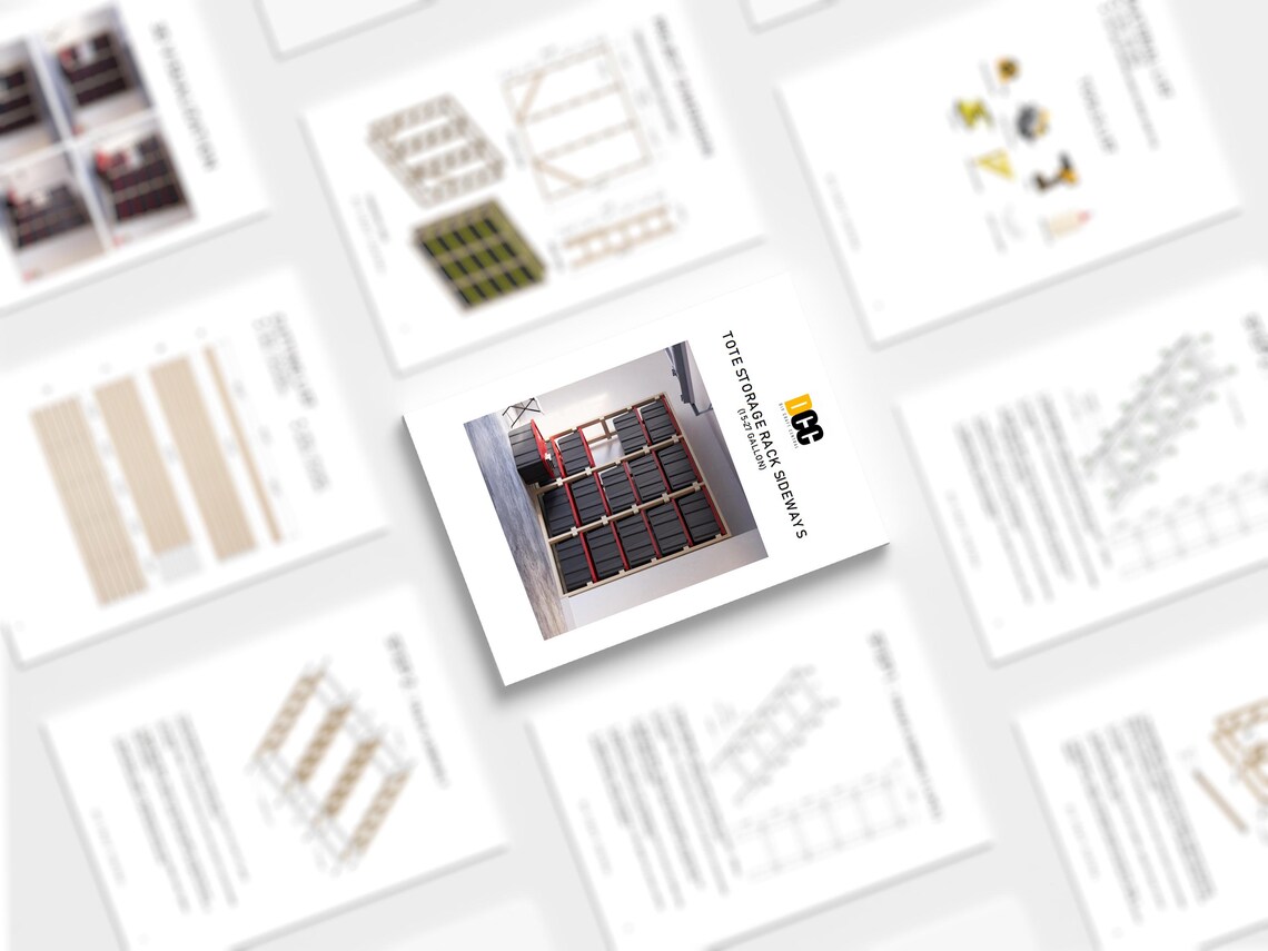 Bin Storage Rack Digital Download | Sideways Tote Storage 27 Gallon Diy ...